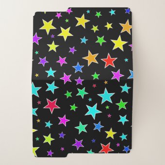 Fun, Colorful Stars Pattern File Folders | Zazzle