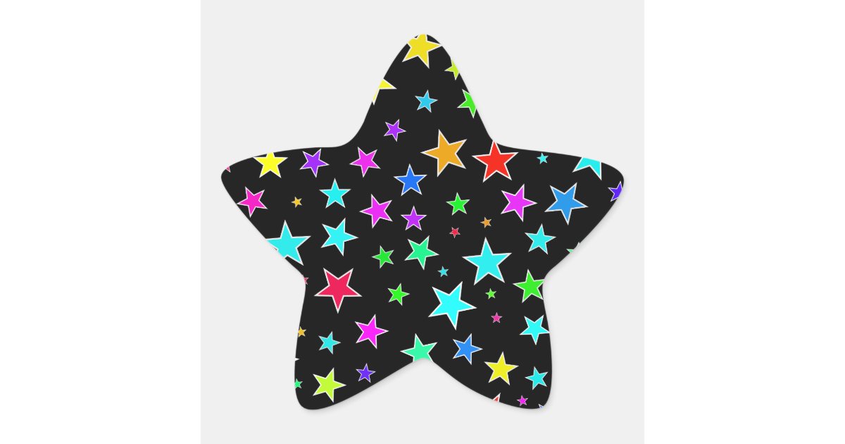 Fun, Colorful Stars Pattern Sticker | Zazzle