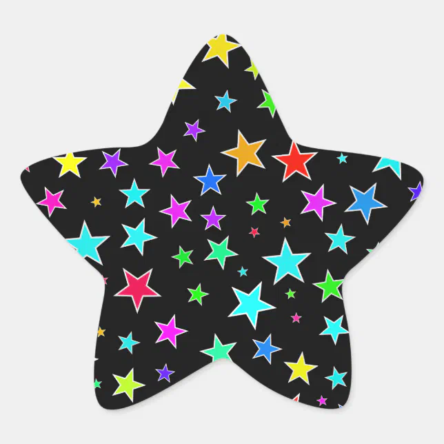 Fun, Colorful Stars Pattern Sticker | Zazzle
