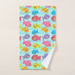 Fun Colorful Summer Fish Pattern Bath Towel Set | Zazzle