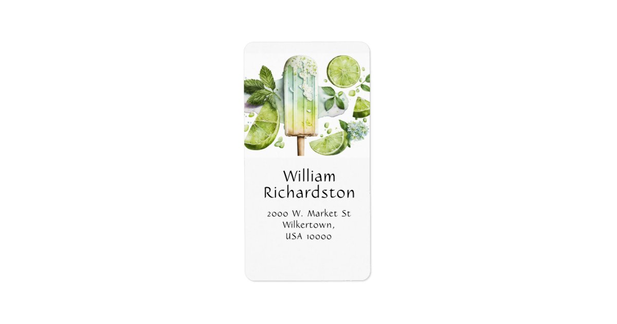 Fun, Colorful Summer Popsicle & LImes Label | Zazzle