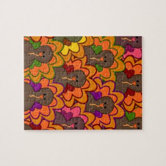 Fun Colorful Thanksgiving Turkeys Jigsaw Puzzle | Zazzle