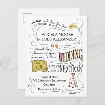 Fun, colorful wedding invitation design | Zazzle