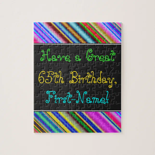 Fun, Colorful, Whimsical 65th Birthday Puzzle | Zazzle