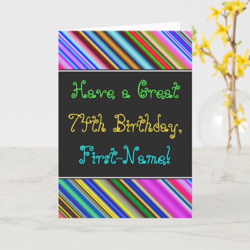 Fun, Colorful, Whimsical 74th Birthday Card | Zazzle