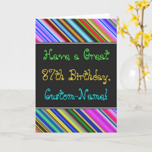 Fun, Colorful, Whimsical 87th Birthday Card | Zazzle