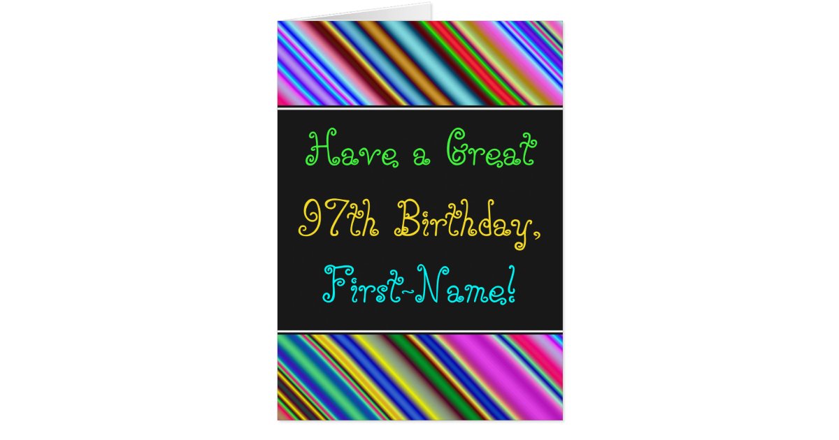 Fun, Colorful, Whimsical 97th Birthday Card | Zazzle