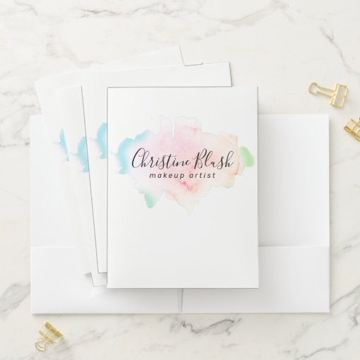 Fun Colourful Pastel Watercolour Splash Folders | Zazzle