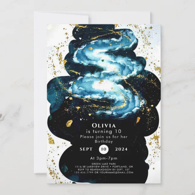Fun Comet Space Birthday Invitation | Zazzle