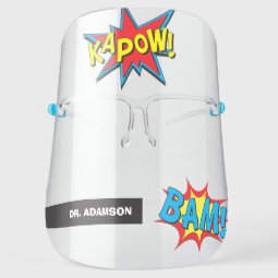 Fun Comic Book Superhero Face Shield | Zazzle
