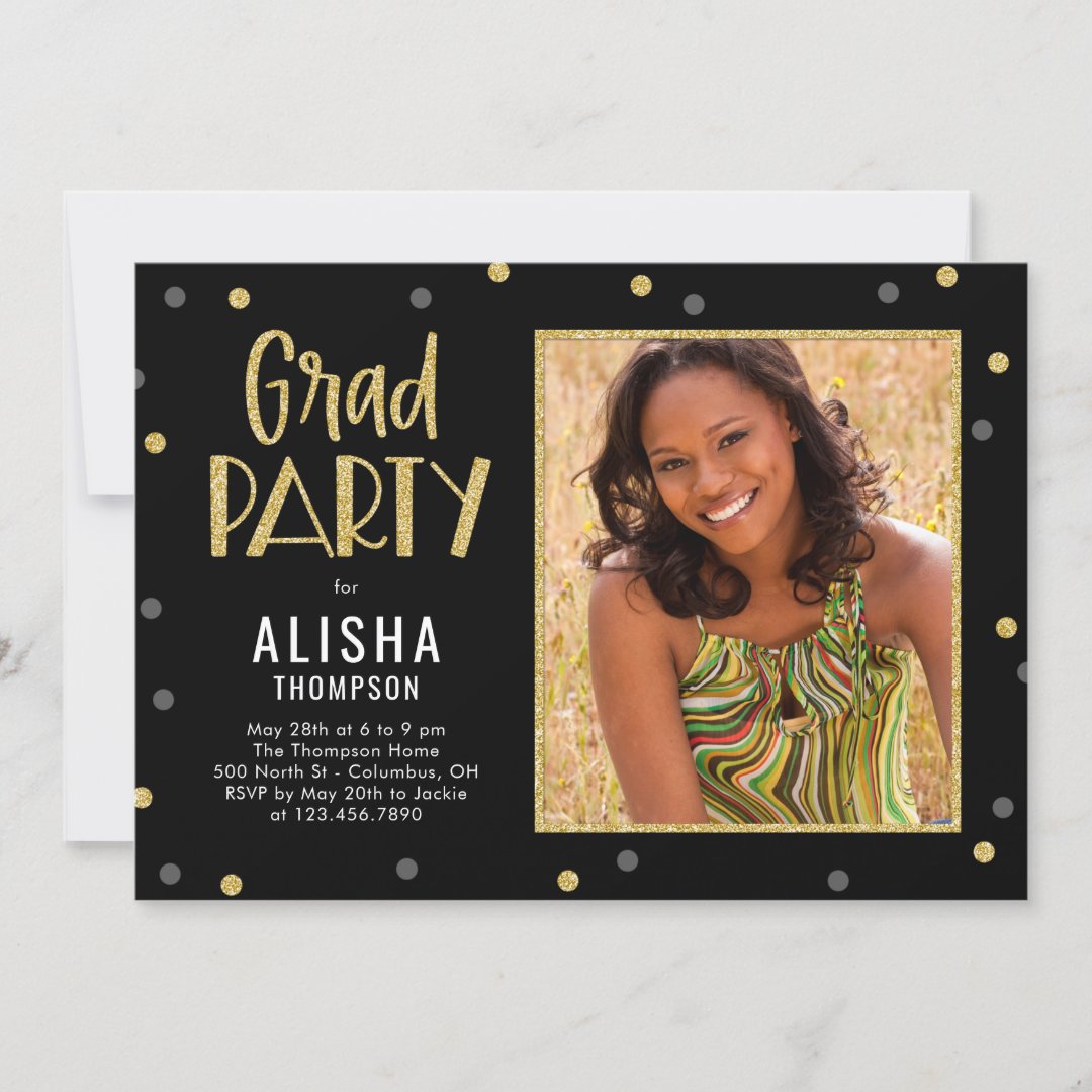Fun Confetti EDITABLE COLOR Graduation Invitation | Zazzle