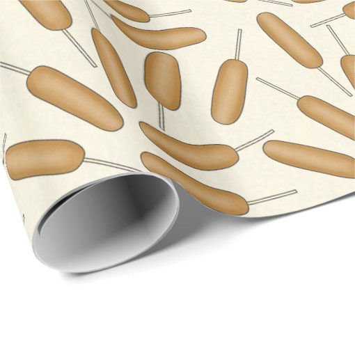 Fun Corn Dog pattern wrapping paper | Zazzle
