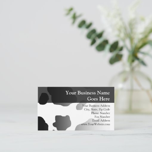 Fun Cow Print Personalized Farm Milk Dairy Business Card | Zazzle