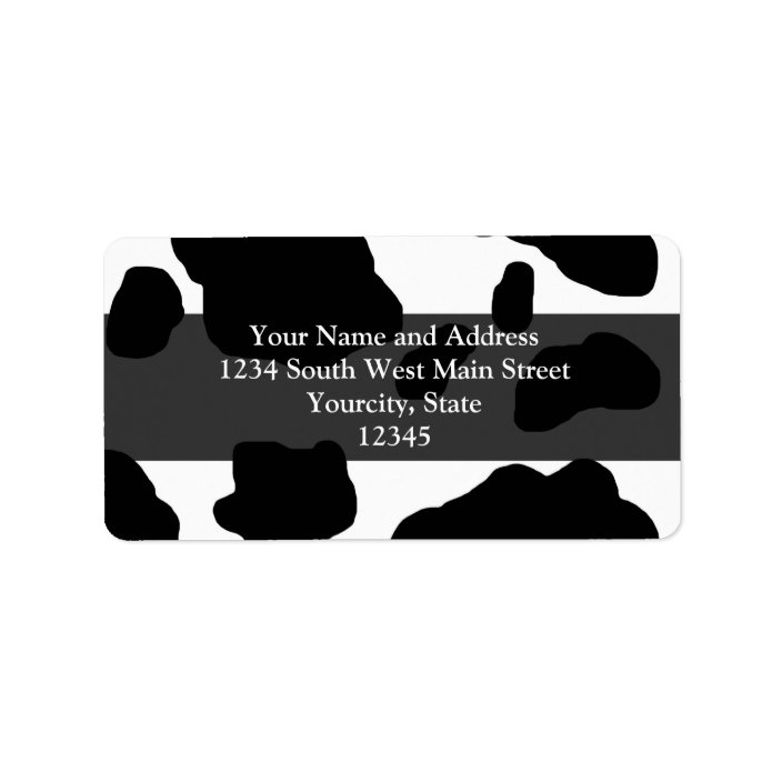 Fun Cow Print Personalized Label | Zazzle.com