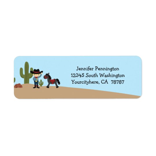 Fun cowboy western boy return address labels | Zazzle.com