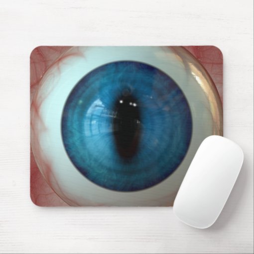Fun Creepy Blue Eye-ball - Weird, Tasteless Gift Mouse Pad | Zazzle