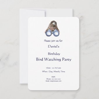Fun Custom Bird Watching Birthday Party Invite | Zazzle