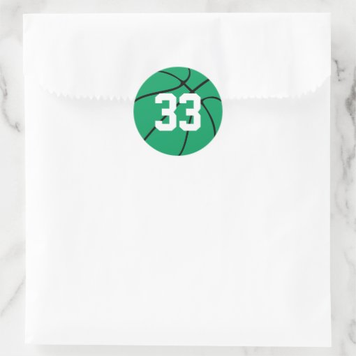 Fun Custom Green Basketball Jersey Number Stickers | Zazzle
