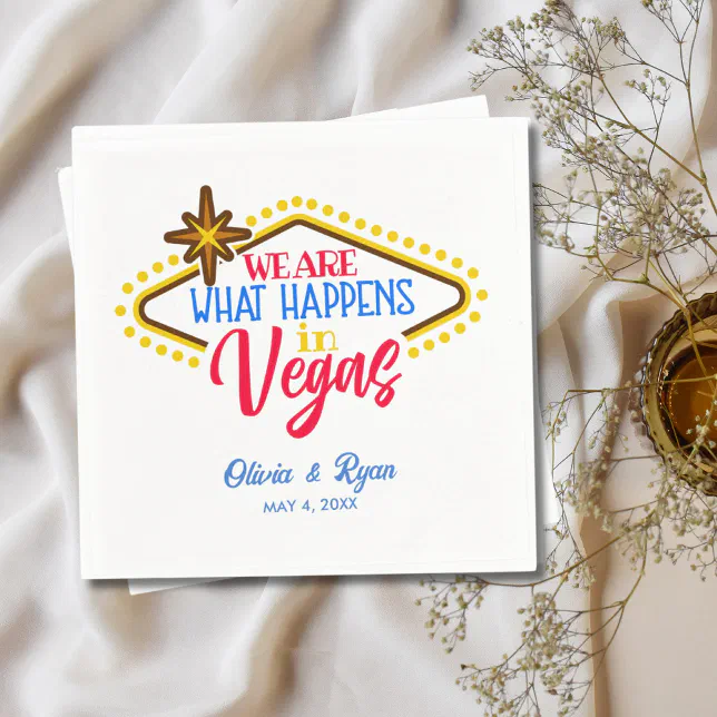 Fun Custom Las Vegas Sign Wedding Napkins | Zazzle