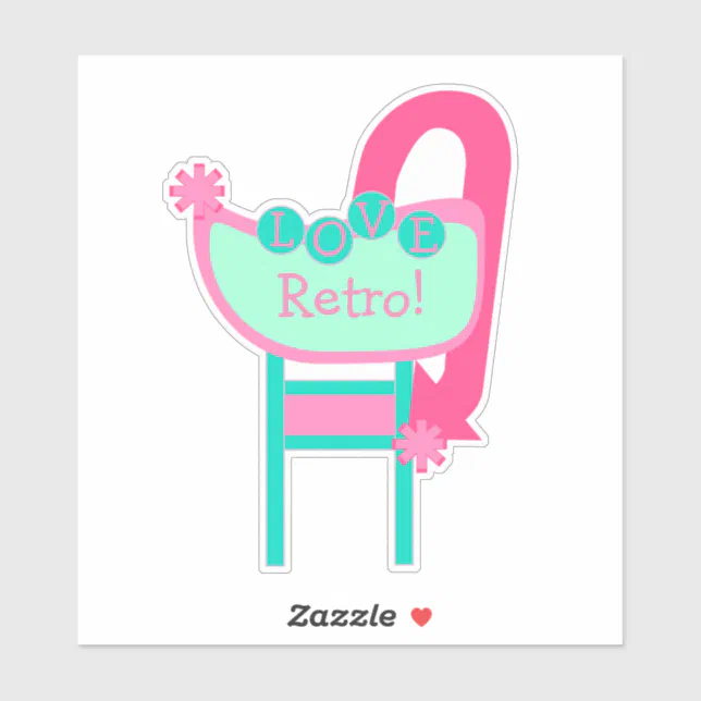 Fun Custom Retro Fifties sign Sticker | Zazzle