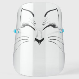 Fun Cute Black Cute Kitty Cat Face - Face Shield | Zazzle