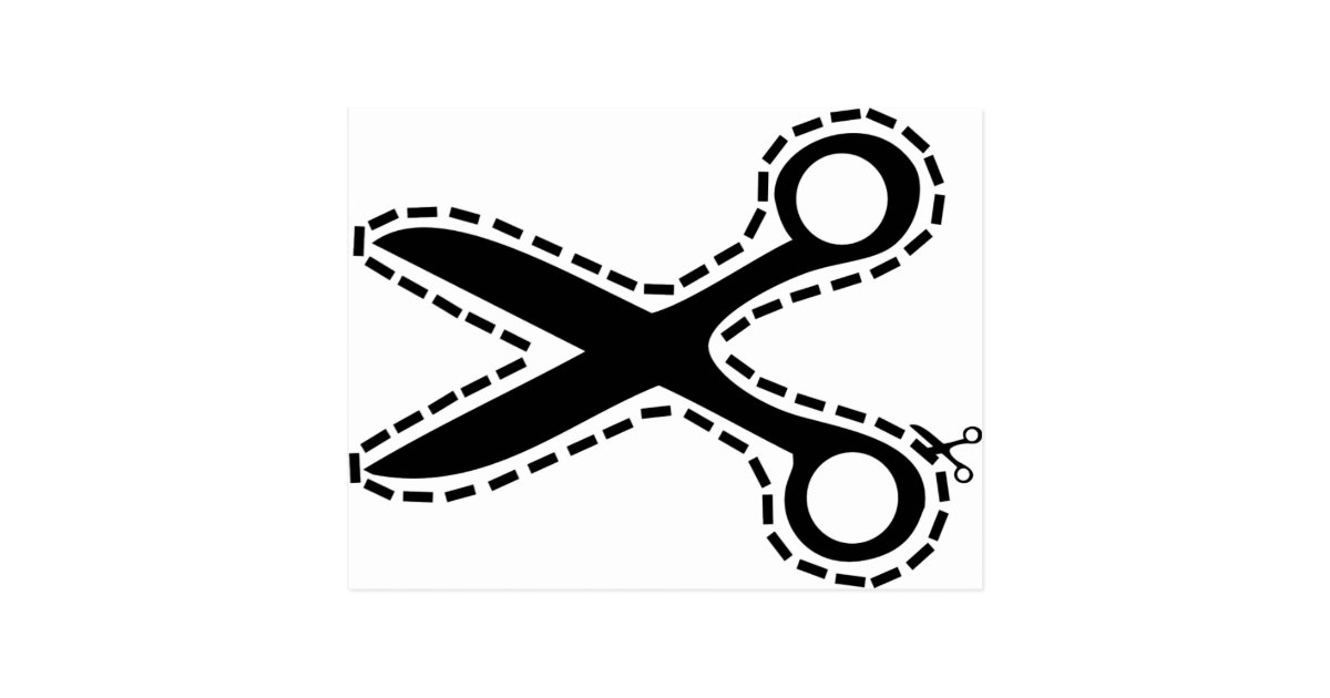 fun cutout scissors postcard | Zazzle