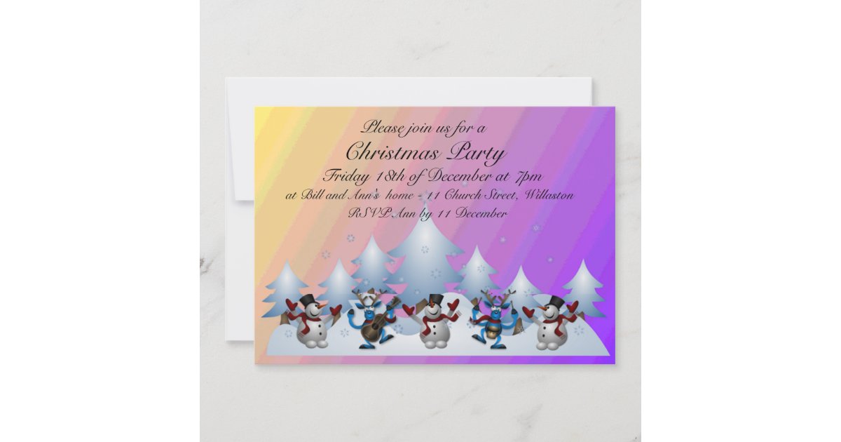 Fun Dancing Snowmen Invitation Card | Zazzle