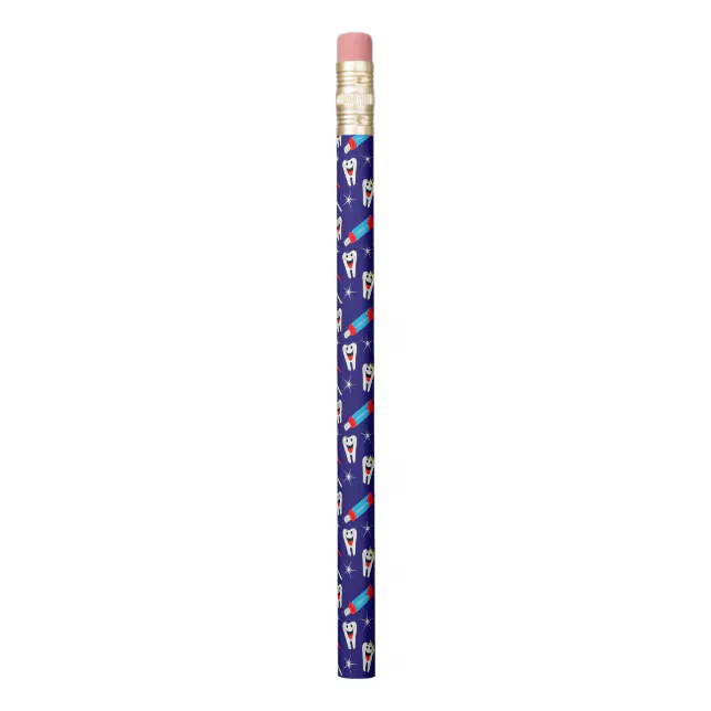 Fun Dental Clinic Dentist Cartoon Teeth Pattern Pencil | Zazzle