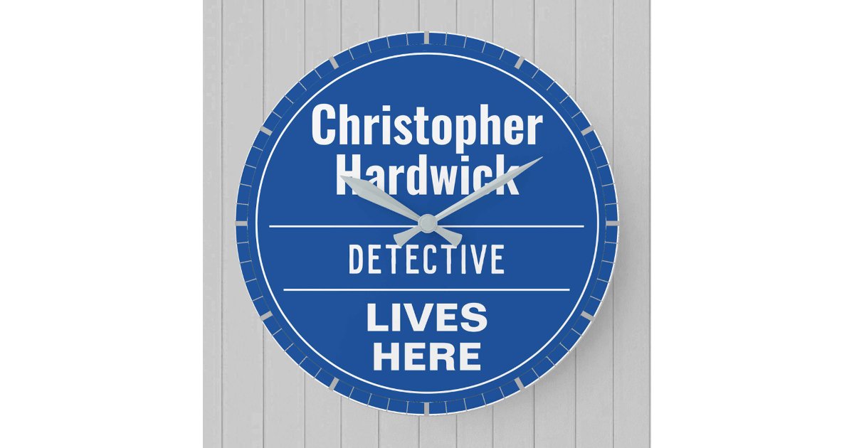 Fun Detective Wall Plaque Style Large Clock | Zazzle