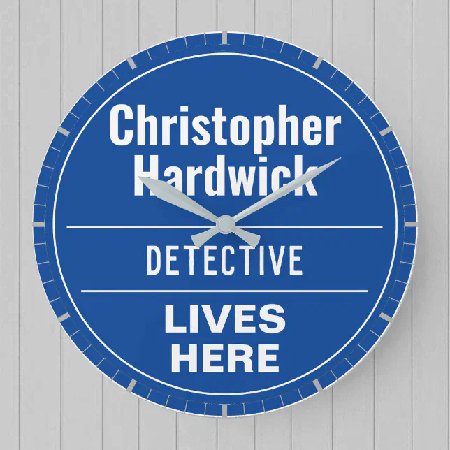 Fun Detective Wall Plaque Style Large Clock | Zazzle