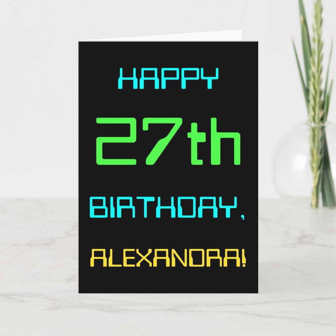 Fun Digital Computing Themed 27th Birthday Card | Zazzle