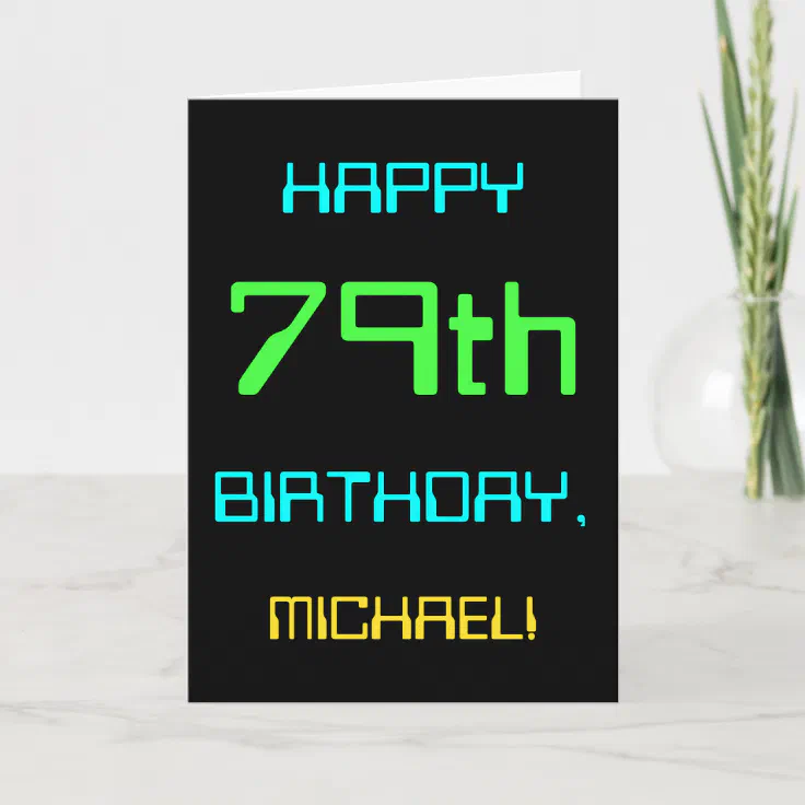 Fun Digital Computing Themed 79th Birthday Card | Zazzle