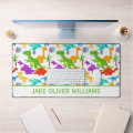 Fun Dinosaur Pattern Colorful Desk Mat | Zazzle