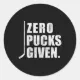 Fun Distressed Hockey Zero Pucks Given Classic Round Sticker | Zazzle