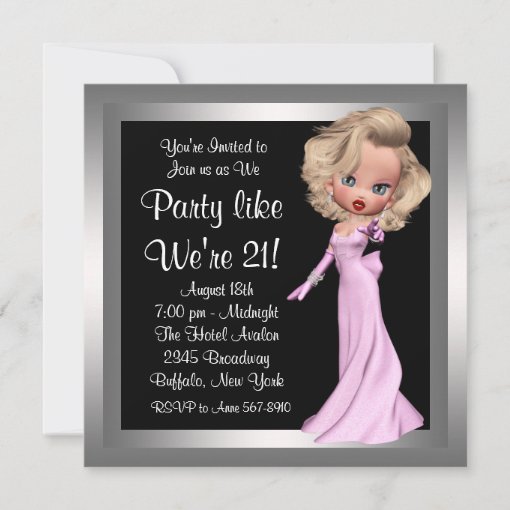 Fun Diva Womans Birthday Party Invitation | Zazzle
