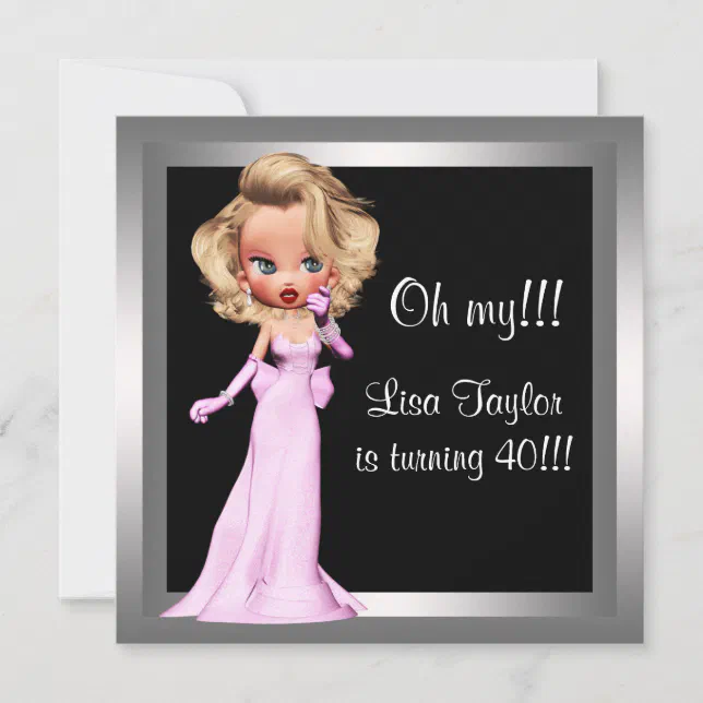 Fun Diva Womans Birthday Party Invitation | Zazzle