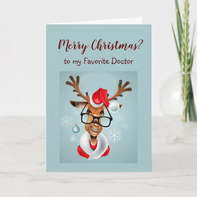 Fun Doctor Christmas Wishes Santa Claus Holiday Card | Zazzle