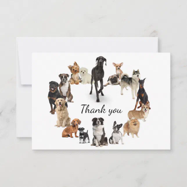 Fun Dog Breed Pet Animals Dog Thank you | Zazzle