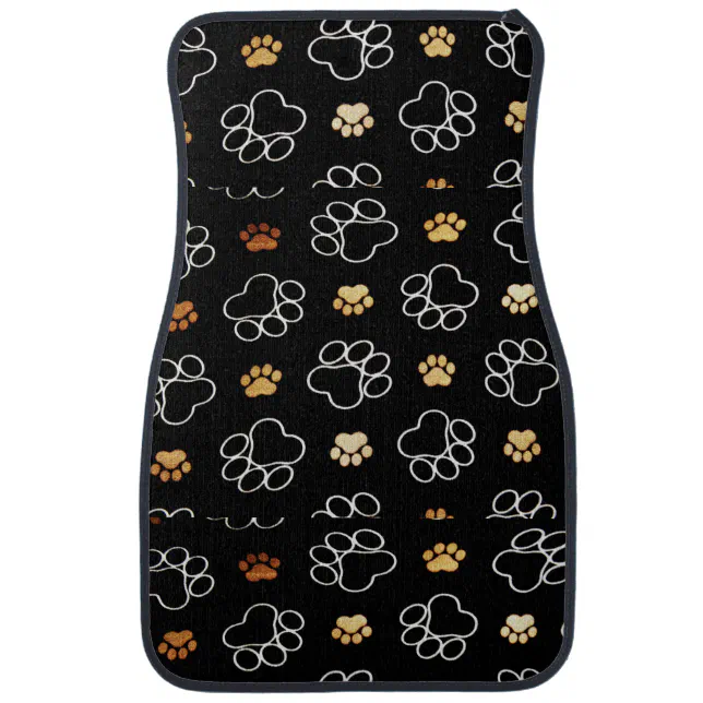 Fun Dog paw print pattern accessories Dog walker Car Mat | Zazzle