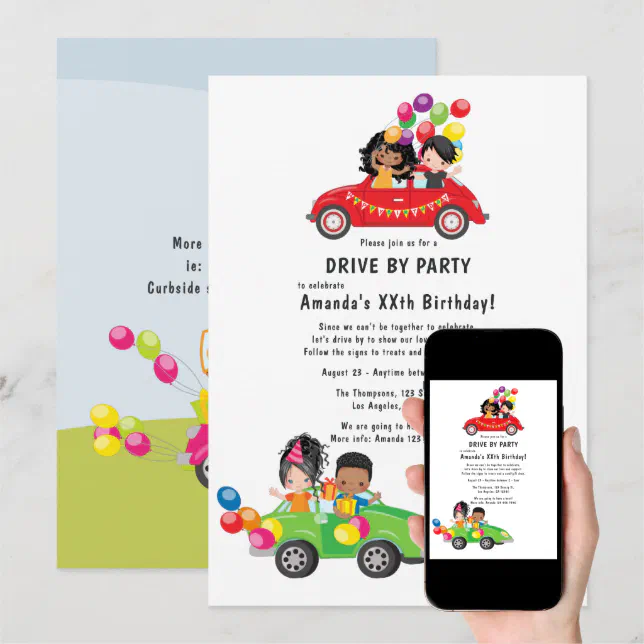 Fun Drive By Birthday Party Invitation | Zazzle
