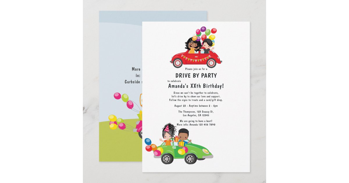 Fun Drive By Birthday Party Invitation | Zazzle
