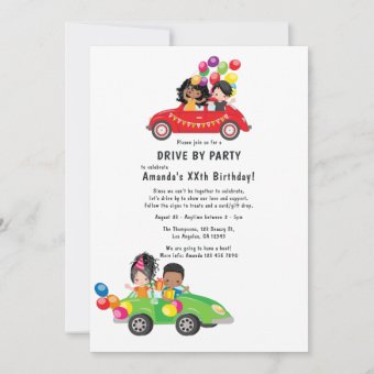 Fun Drive By Birthday Party Invitation | Zazzle