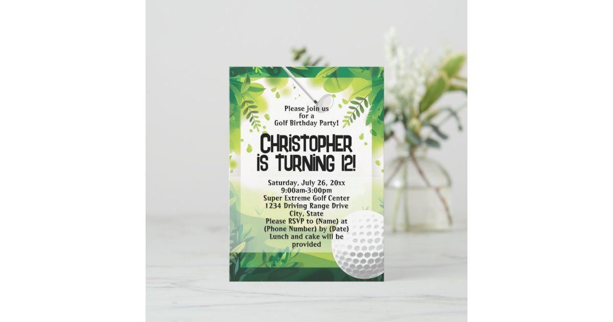 Fun Driving Range Golf Birthday Party Invitation | Zazzle