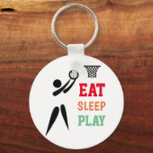 Fun Eat Sleep Play Netball Keyring | Zazzle