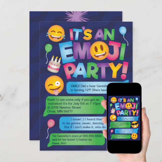 Fun Emoji Party Invitation | Zazzle