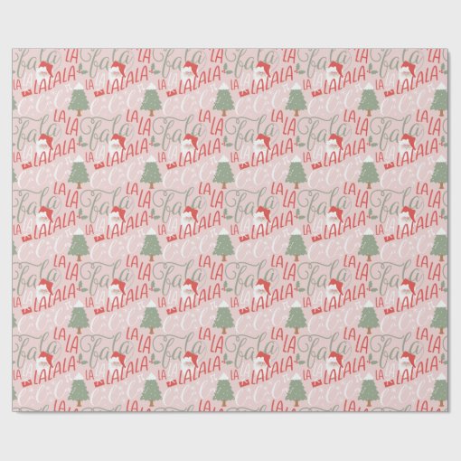 Fun Fa La La Christmas Carol Script Santa Claus Wrapping Paper | Zazzle