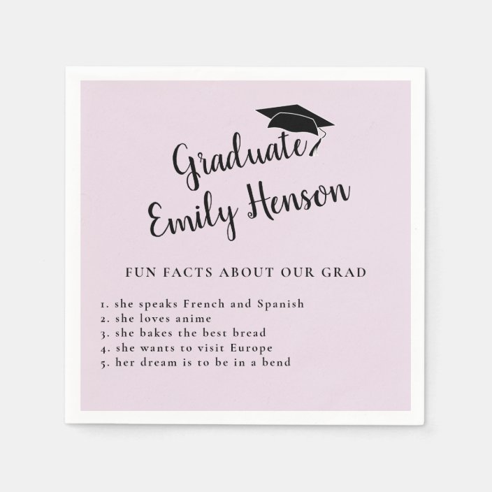Fun Fact about Graduate Simple Graduation Party Napkins | Zazzle.com