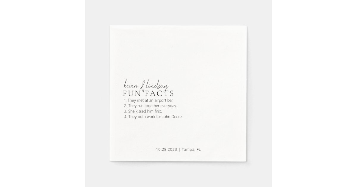 Fun Fact Cocktail Napkins | Zazzle
