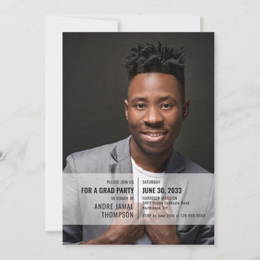 Fun facts 2 photo graduation announcement invite | Zazzle