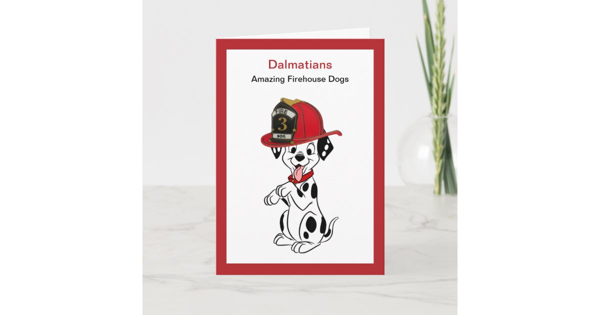 Fun Facts about Dalmatians Firehouse Dogs Card | Zazzle